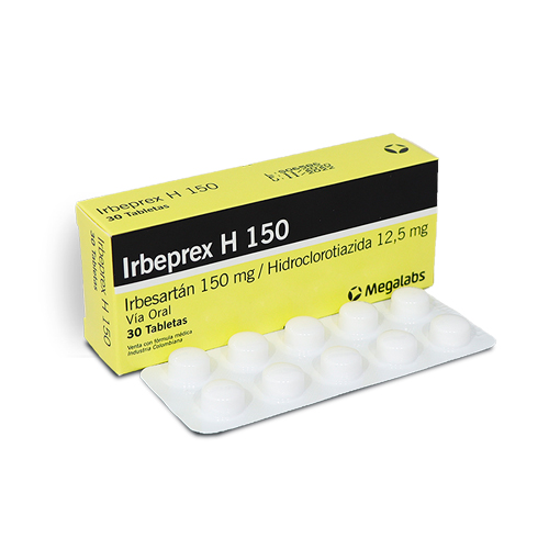 Drogas S&S - IRBEPREX H 150/12.5 MG CAJA X 30 TABS